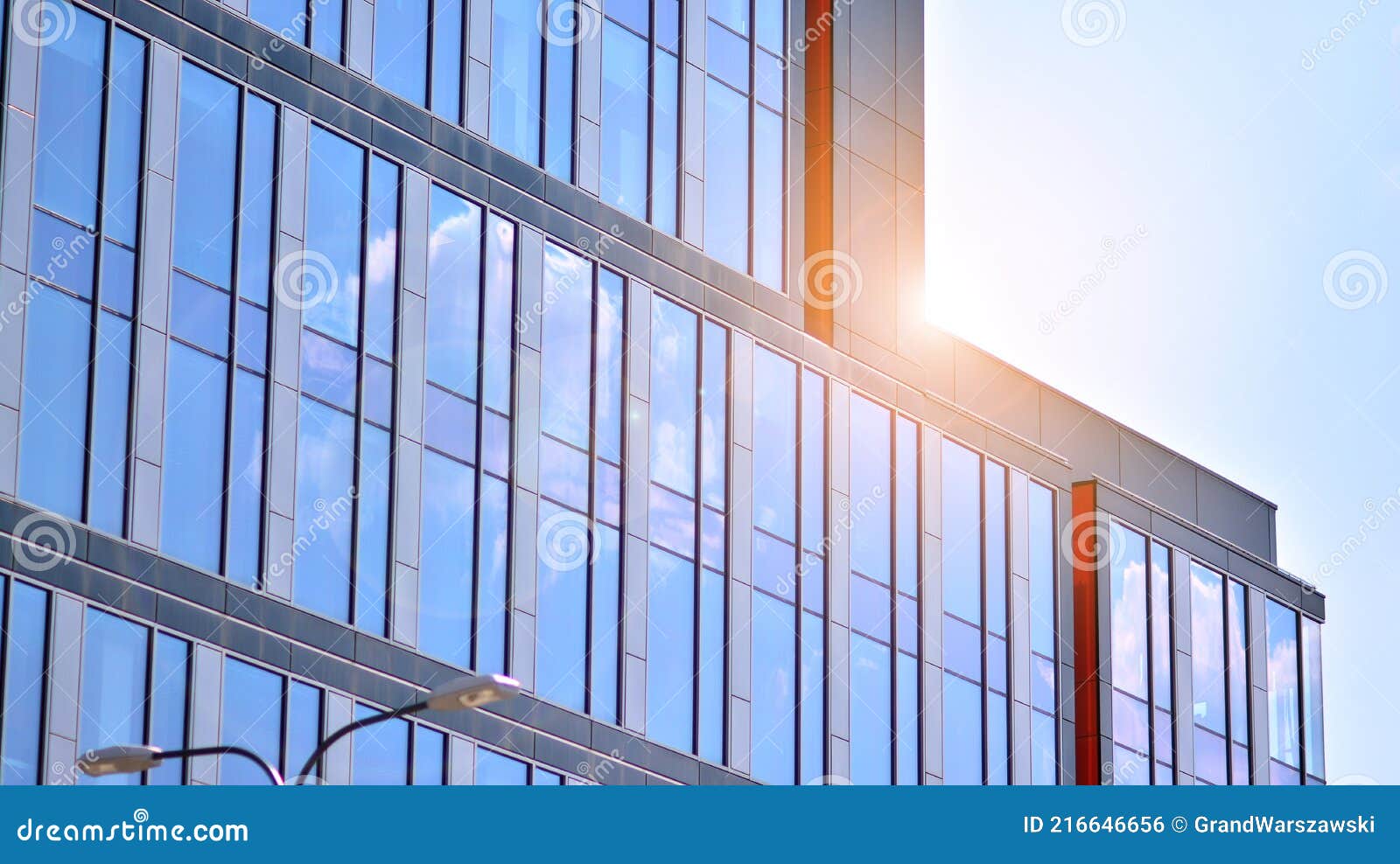 The Glazed Facade of an Office Building with Reflected Sky. Stock Photo ...