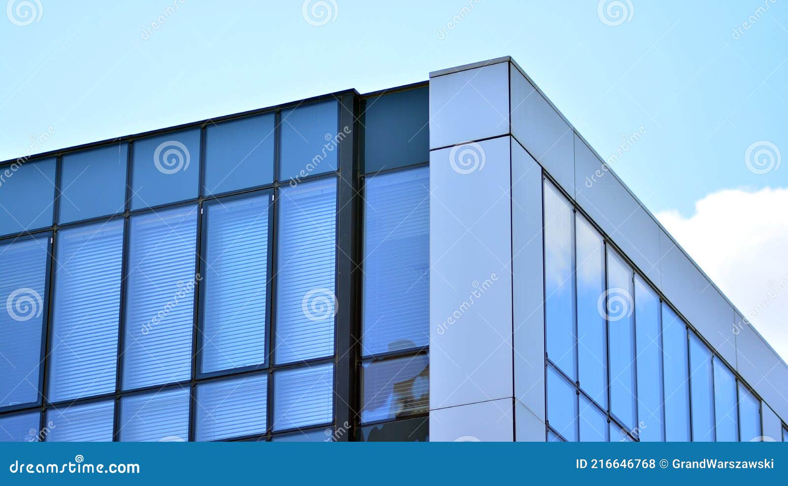The Glazed Facade of an Office Building with Reflected Sky. Stock Photo ...
