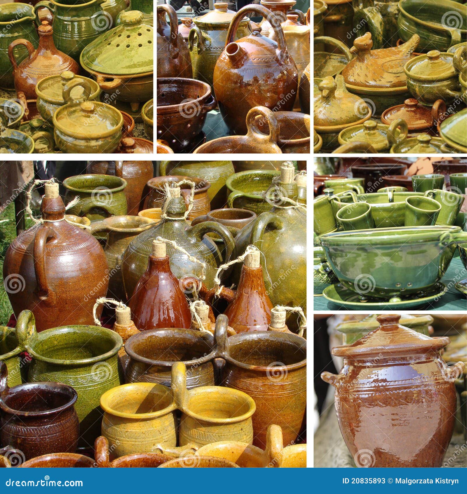 Glazed pottery collection stock image. Image of handmade - 20835893