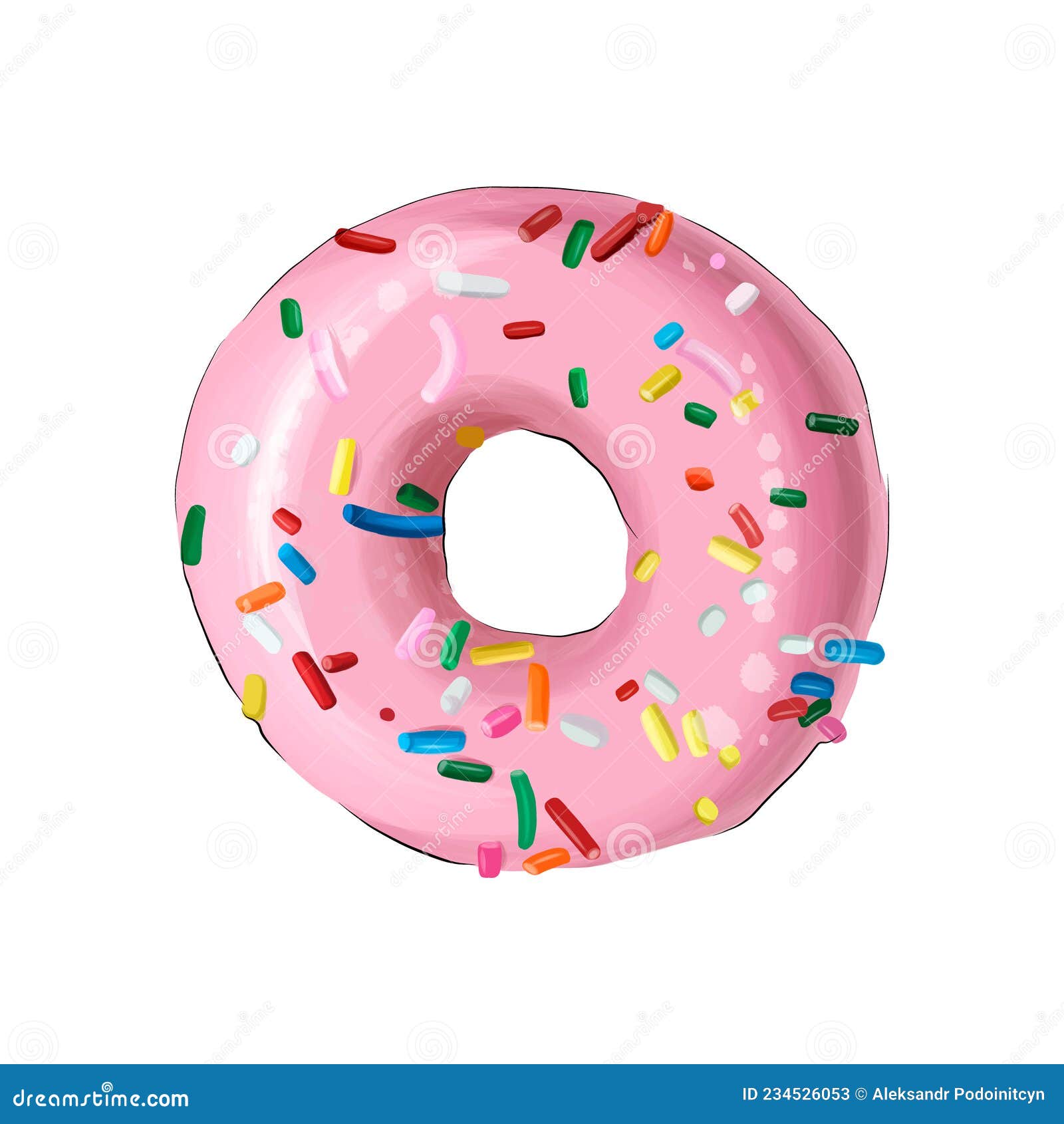 Glazed Ring Doughnut from Multicolored Paints. Splash of Watercolor ...