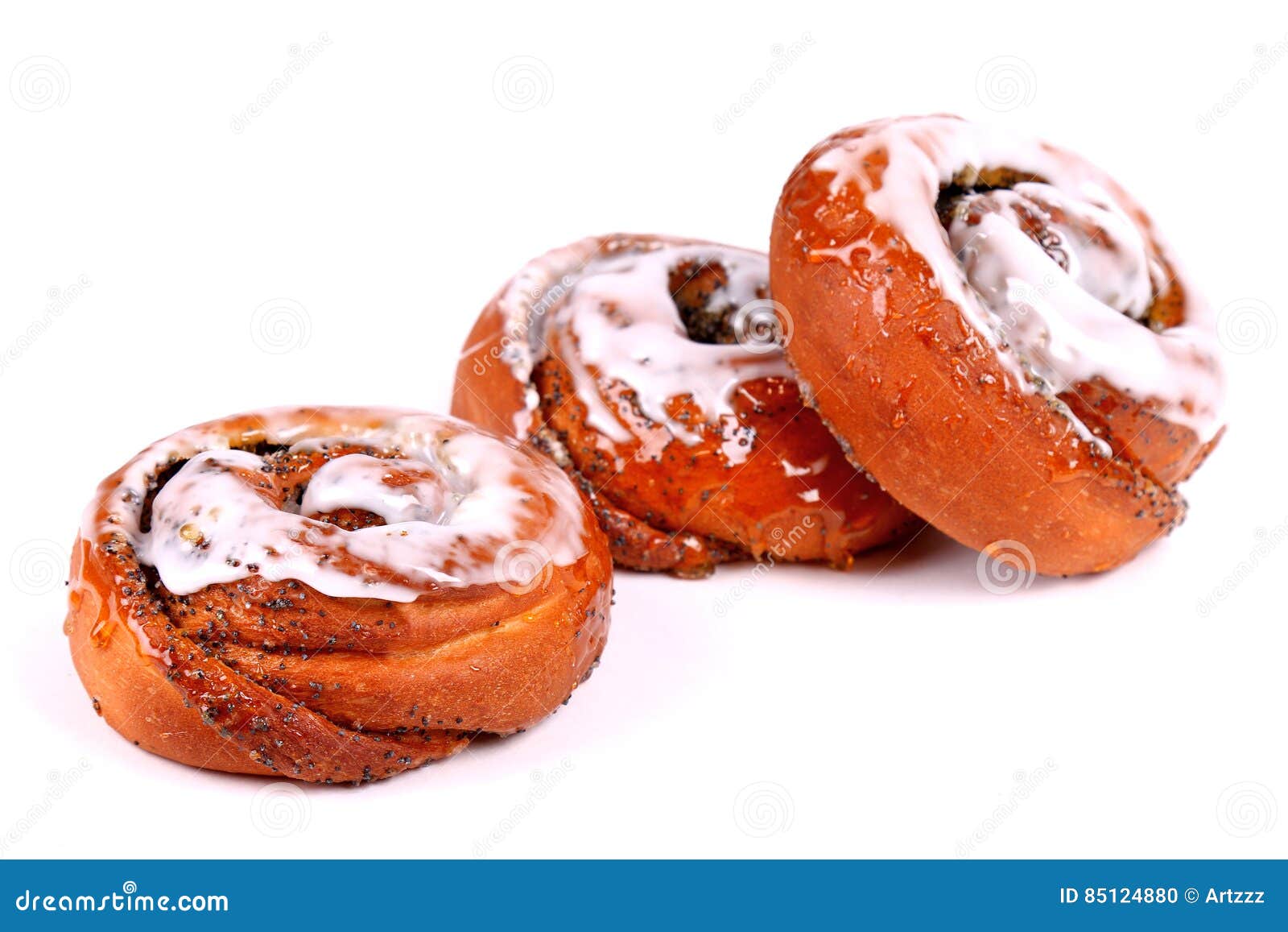Glazed sweet buns stock photo. Image of baked, form, little - 85124880