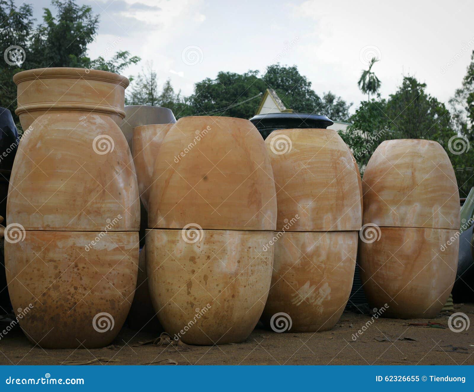 Glazed terracotta pots stock image. Image of ornate, material - 62326655