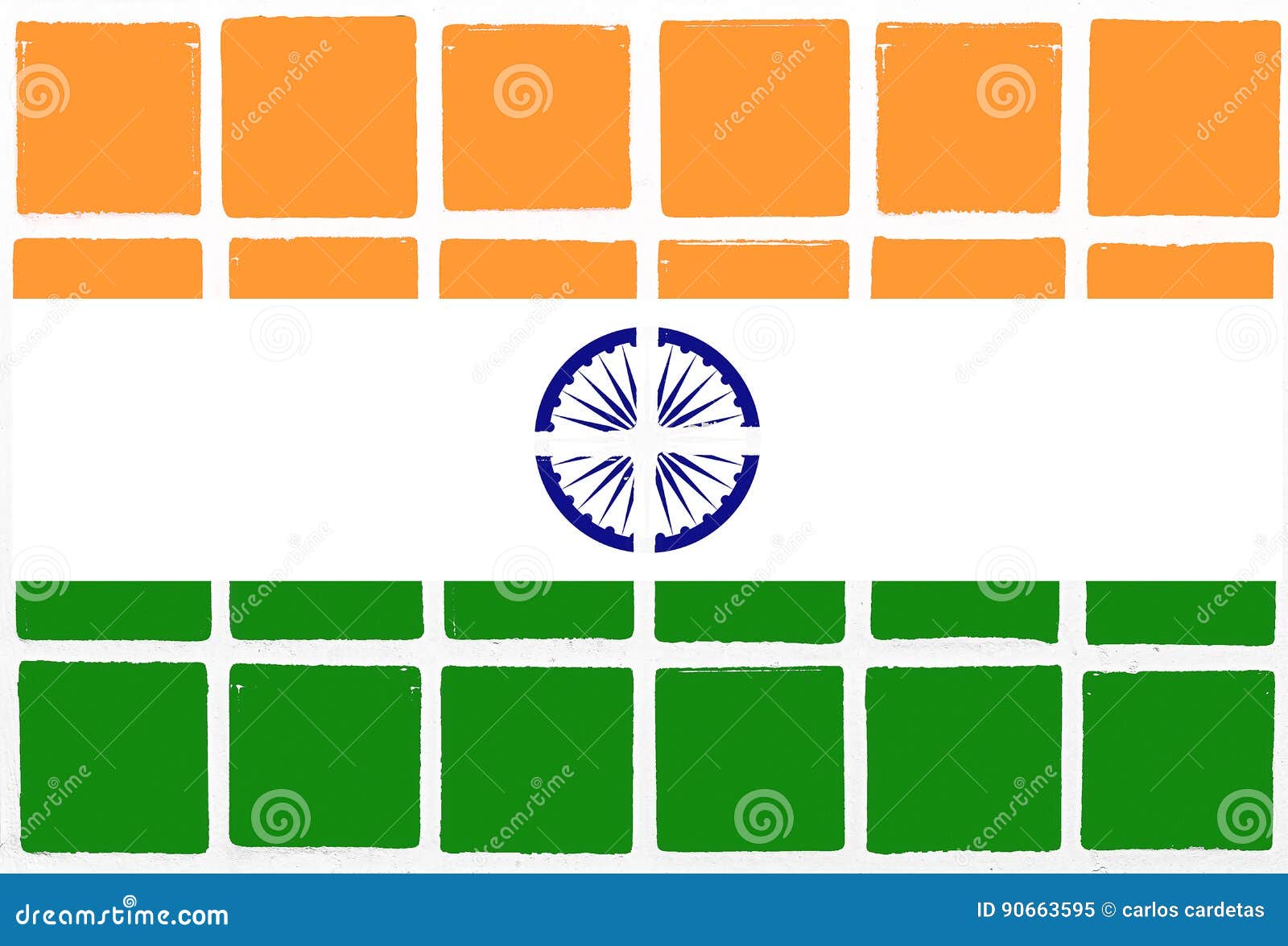Glazed tiles indian flag stock illustration. Illustration of country ...