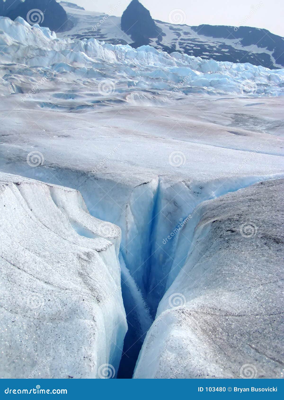 Glazial- Strom Und Gletscherspalte. Stockfoto - Bild von szenisch ...