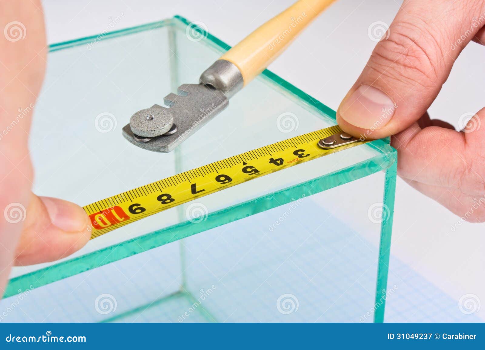 Glazier Glass Measuring Tape Stock Image - Image of work, repair: 31049237