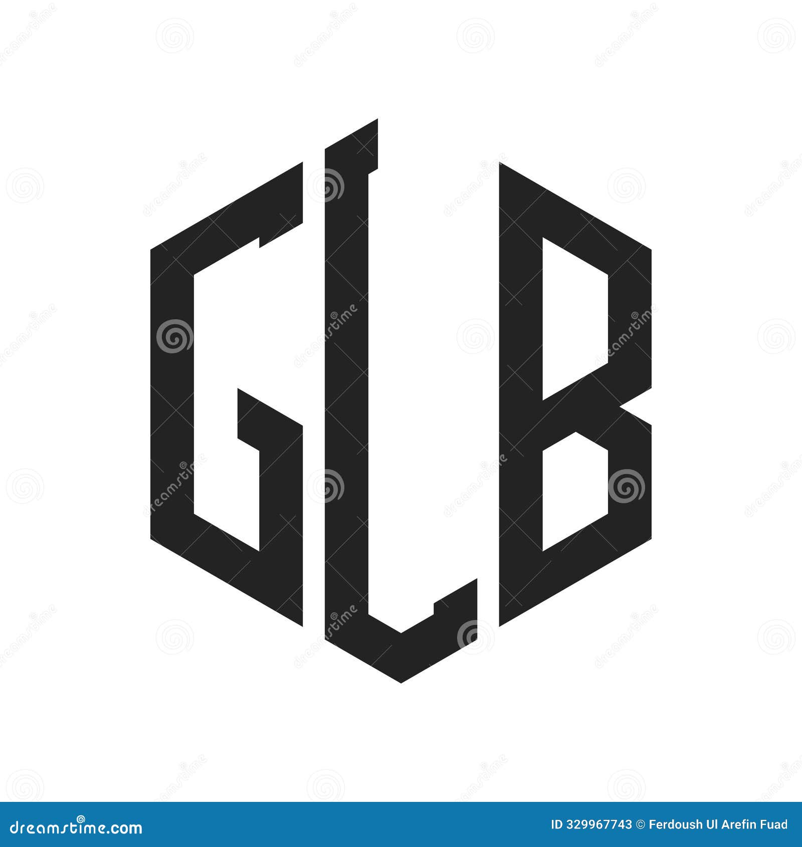 GLB Logo Design. Initial Letter GLB Monogram Logo Using Hexagon Shape ...