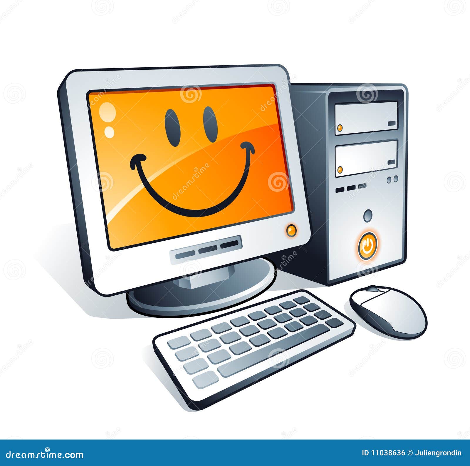 Glücklicher Computer Lizenzfreies Stockbild - Bild: 11038636