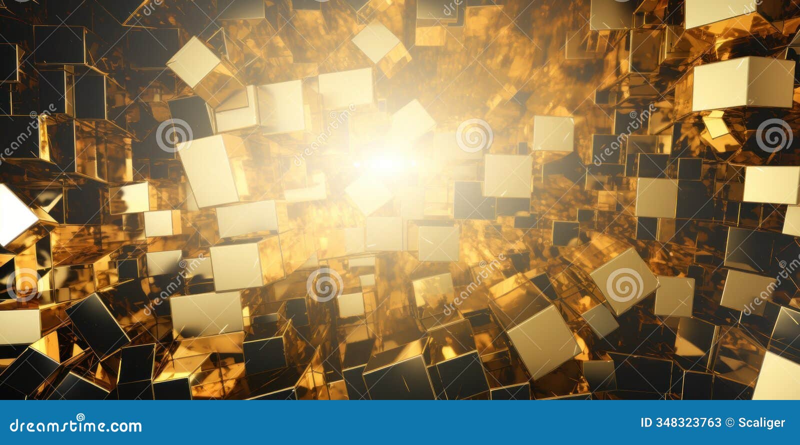 Gleaming Abstract Gold Metallic Cube Pattern for Luxury Design Stock ...