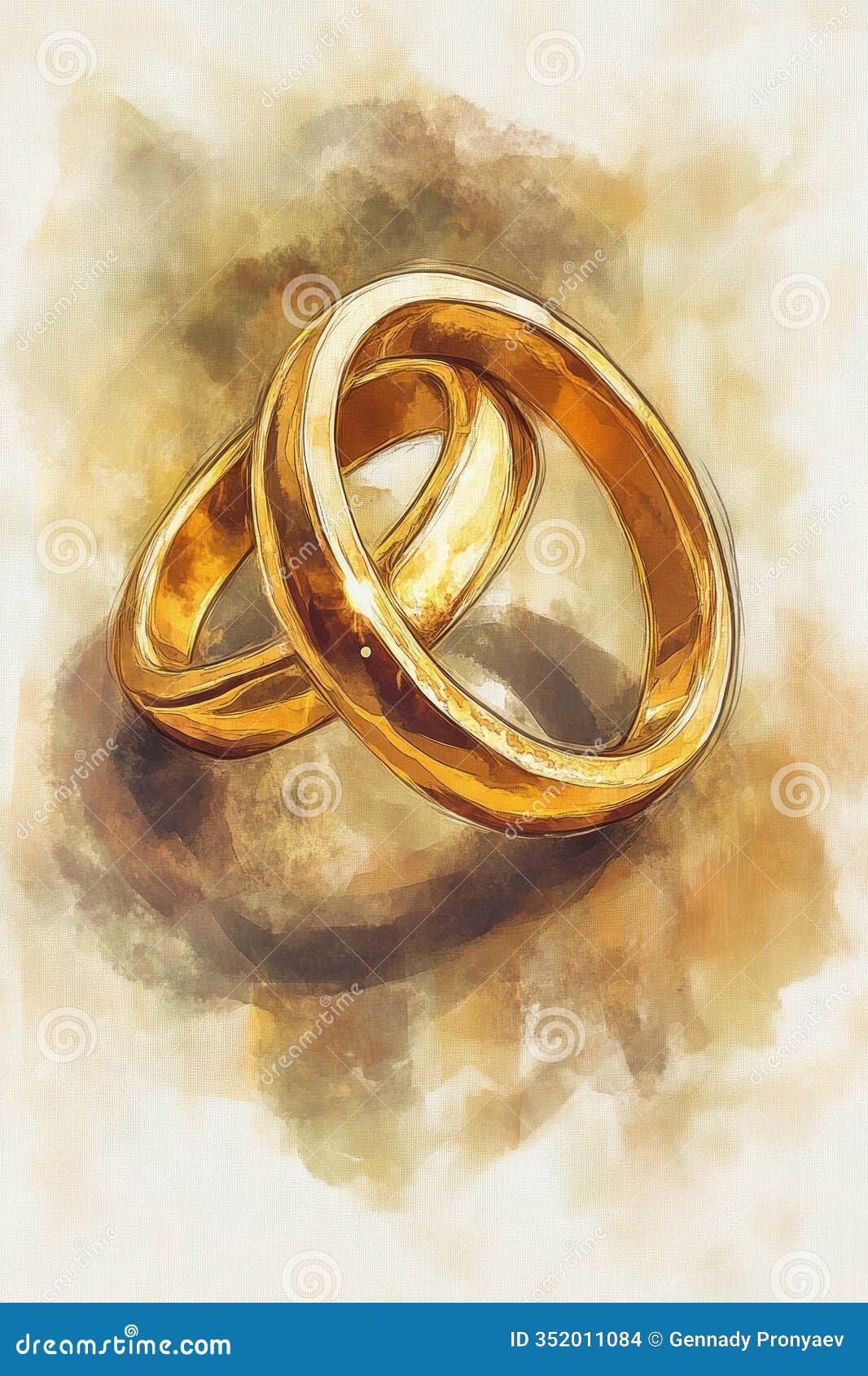 Gleaming Gold Wedding Rings on Rustic Background Symbolizing Eternal ...