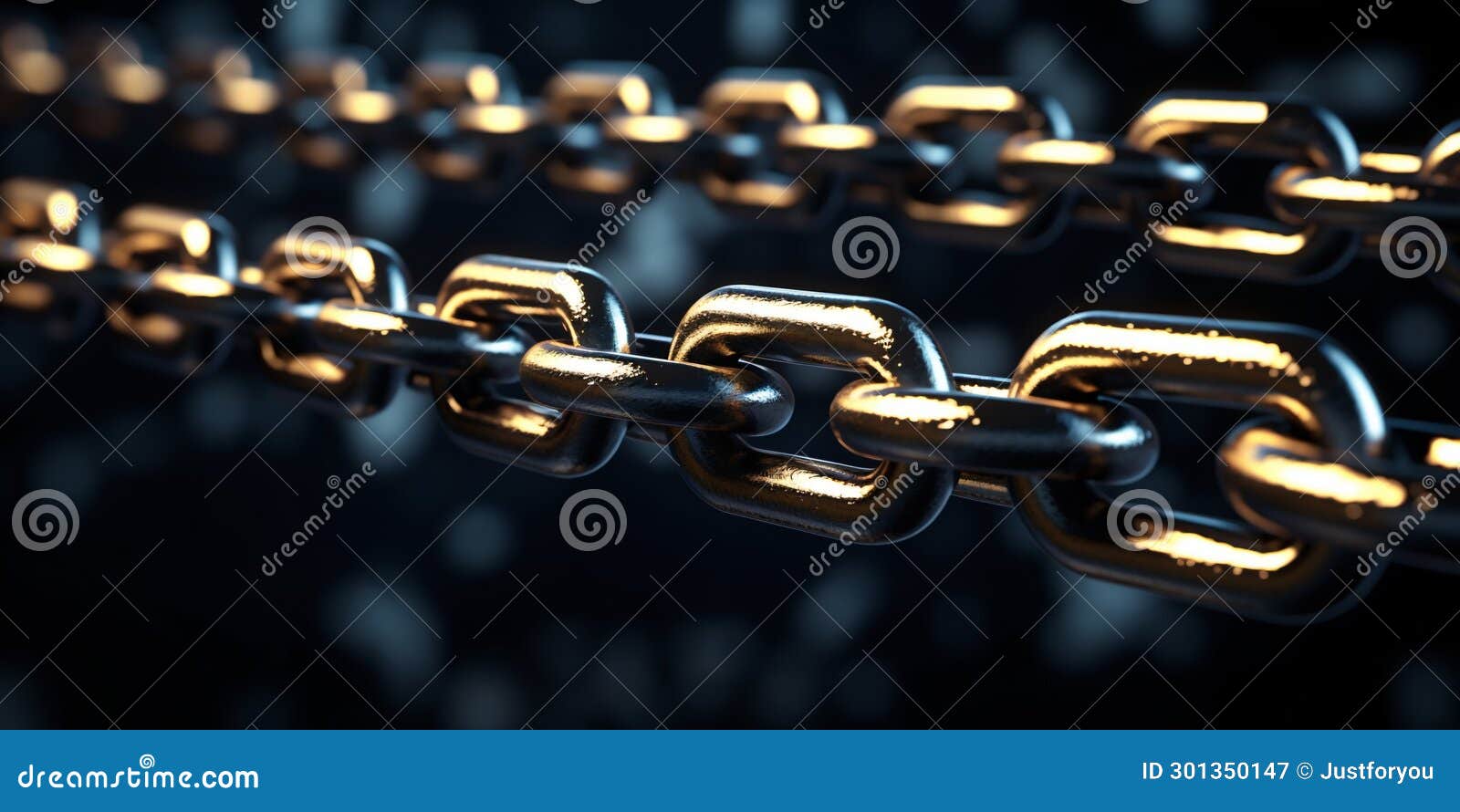 Gleaming Metal Chains with a Bokeh Effect. Generative Ai Stock Illustration - Illustration of ...