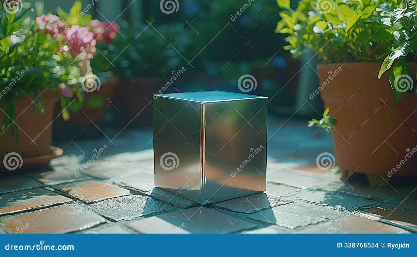 Shiny Cube stock illustration. Illustration of metallic - 338768554