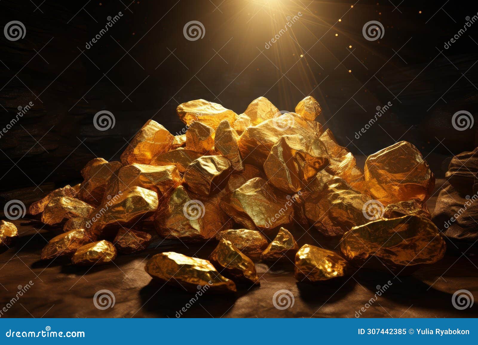 Gleaming Pile of Gold Nuggets. Generate Ai Stock Image - Image of funds ...