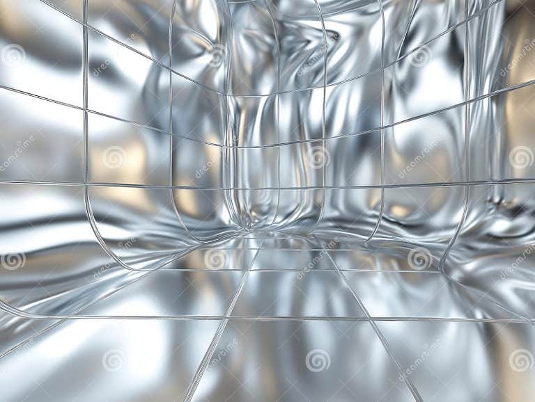 Gleaming Silver Elegance. Shiny and Reflective Surfaces with Metallic ...