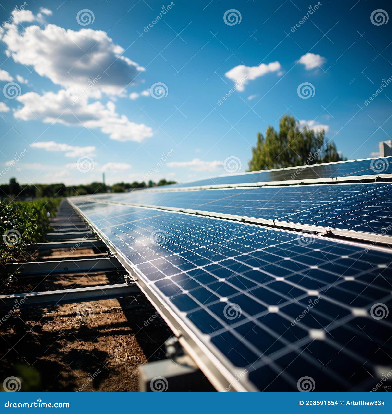 Gleaming Solar Panel Installation Harnessing Clean Energy Stock ...