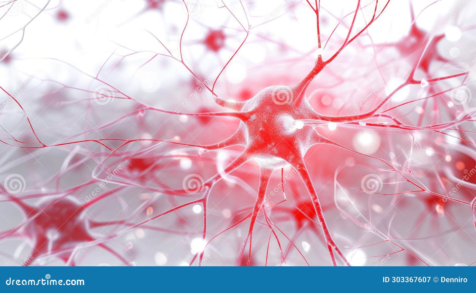 Gleaming Synapses: a Network of Neural Connections Stock Illustration ...