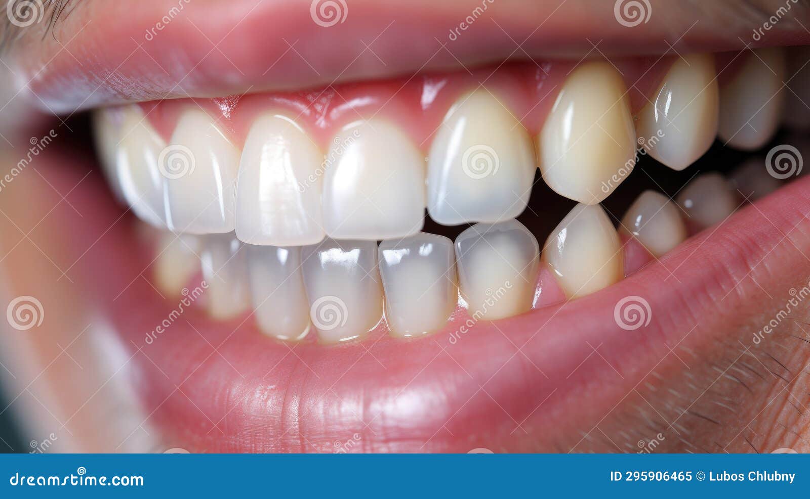 Gleaming White Teeth with Perfect Implants Stock Illustration ...