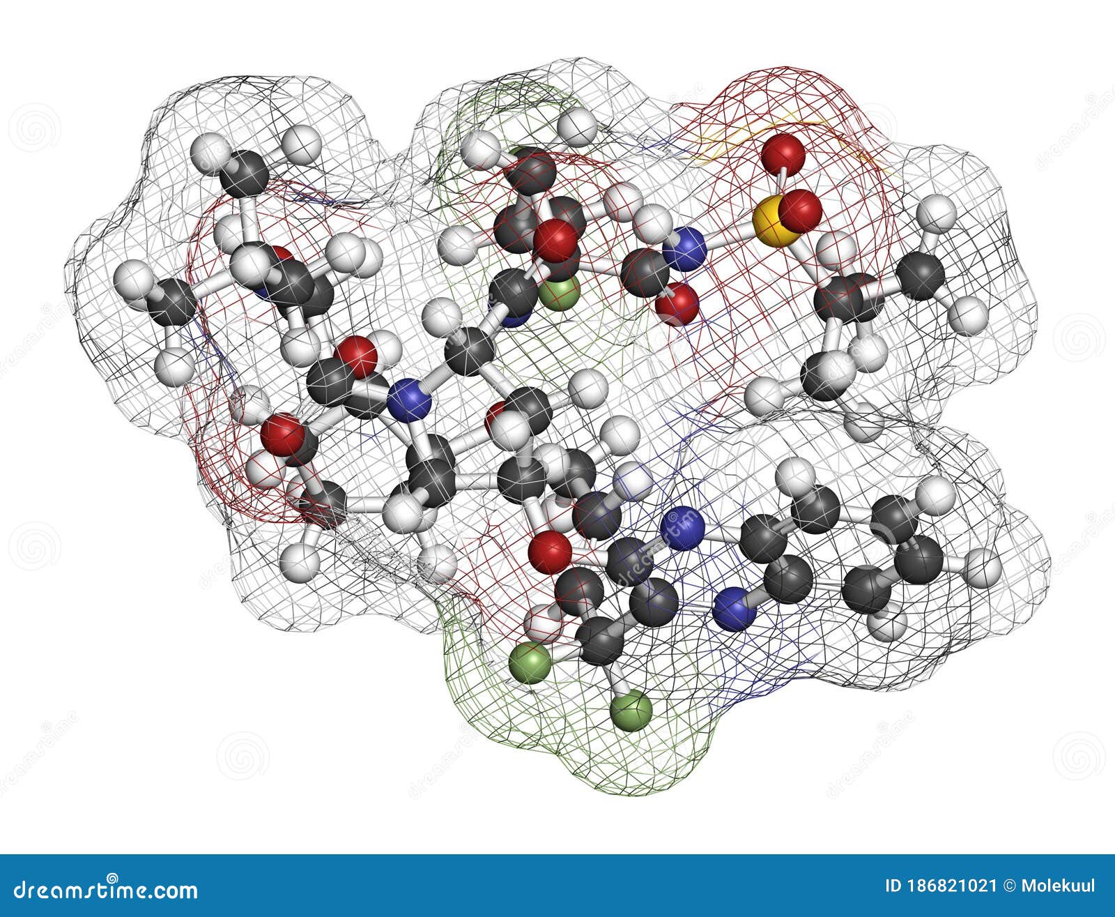 Glecaprevir Hepatitis C Virus Drug Molecule. 3D Rendering Stock ...