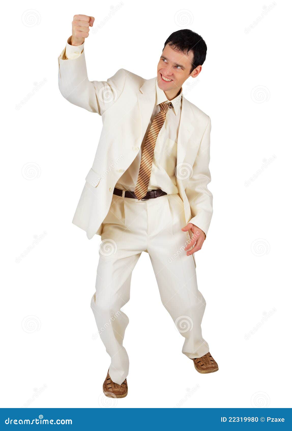 Gleeful Businessman Isolated on White Stock Photo - Image of male, pose ...