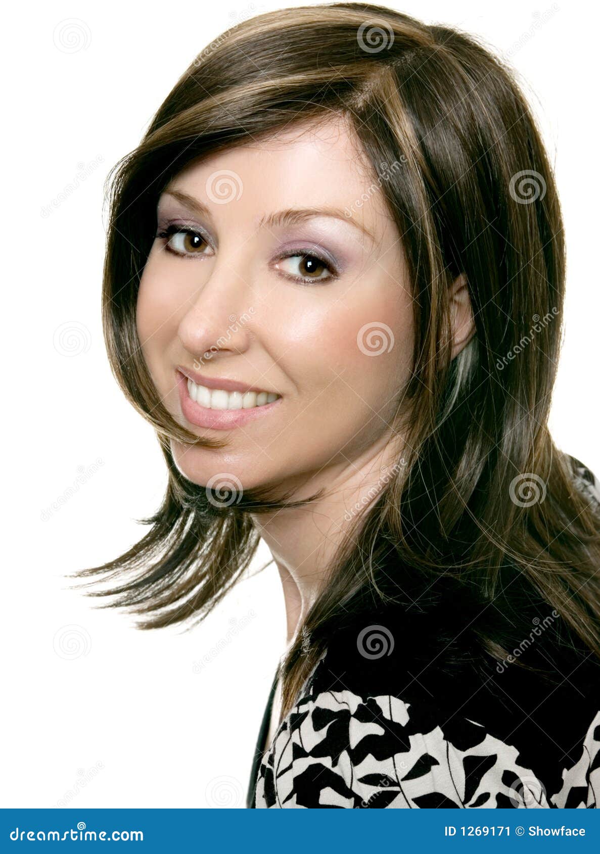 Gleeful girl stock image. Image of smile, cosmetics, makeup - 1269171