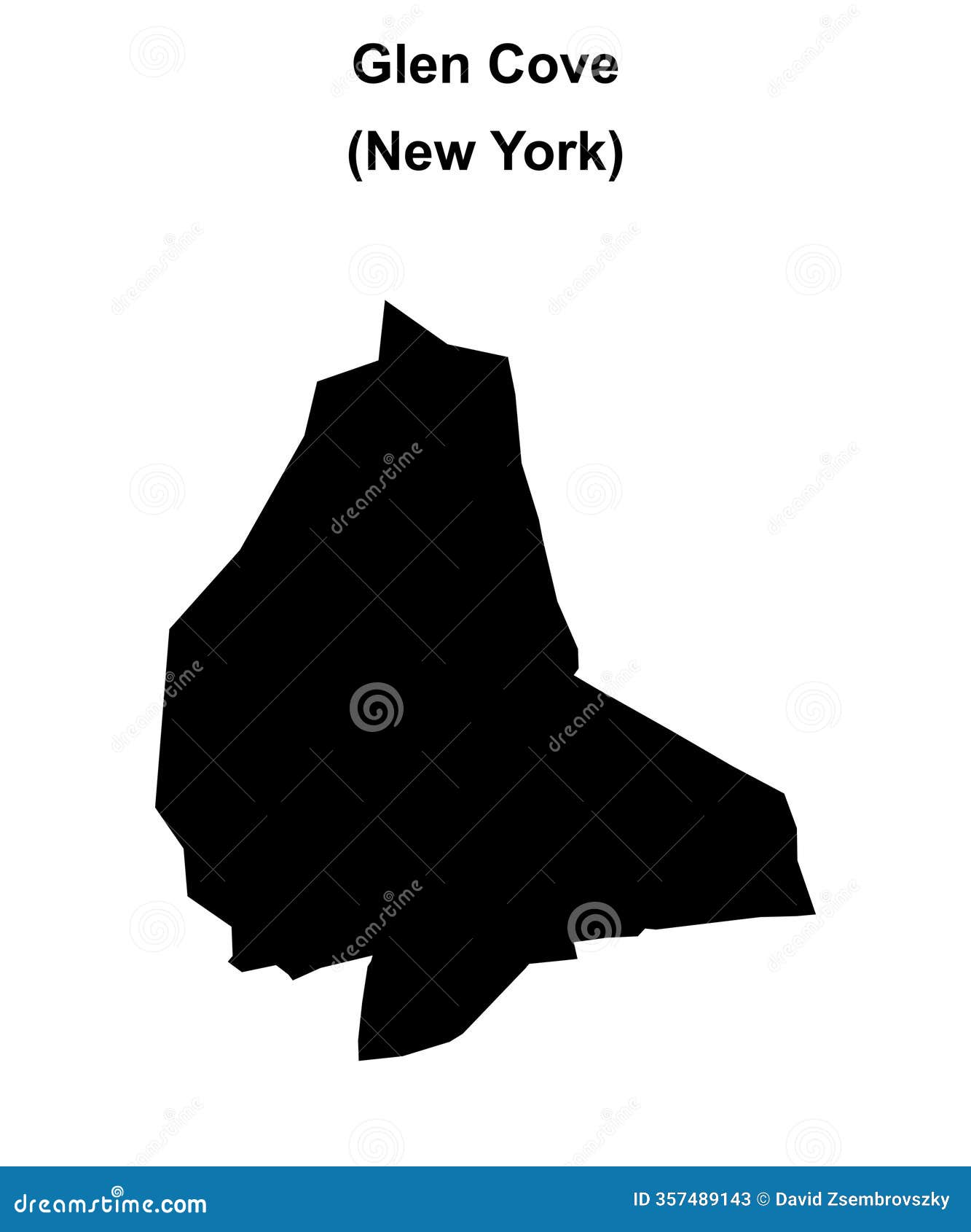 Glen Cove outline map stock vector. Illustration of outline - 357489143