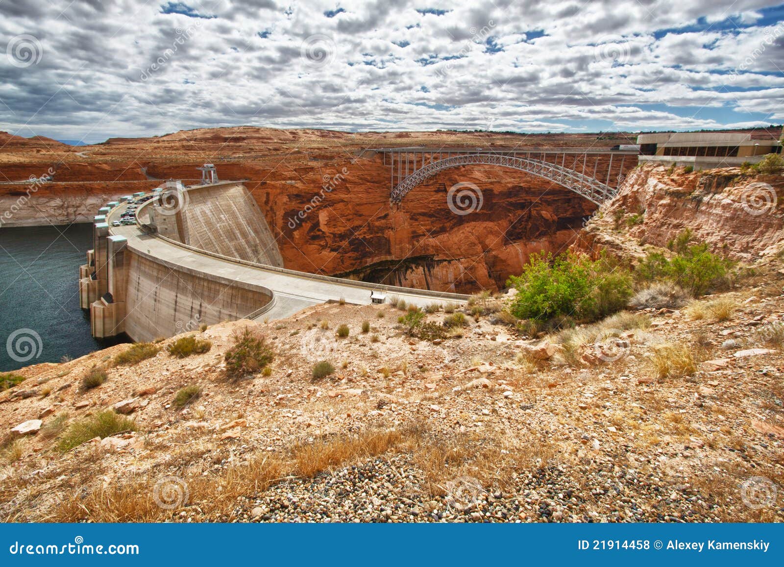 Glen Dam and Bridge in Page, Arizona Stock Photo - Image of powell ...