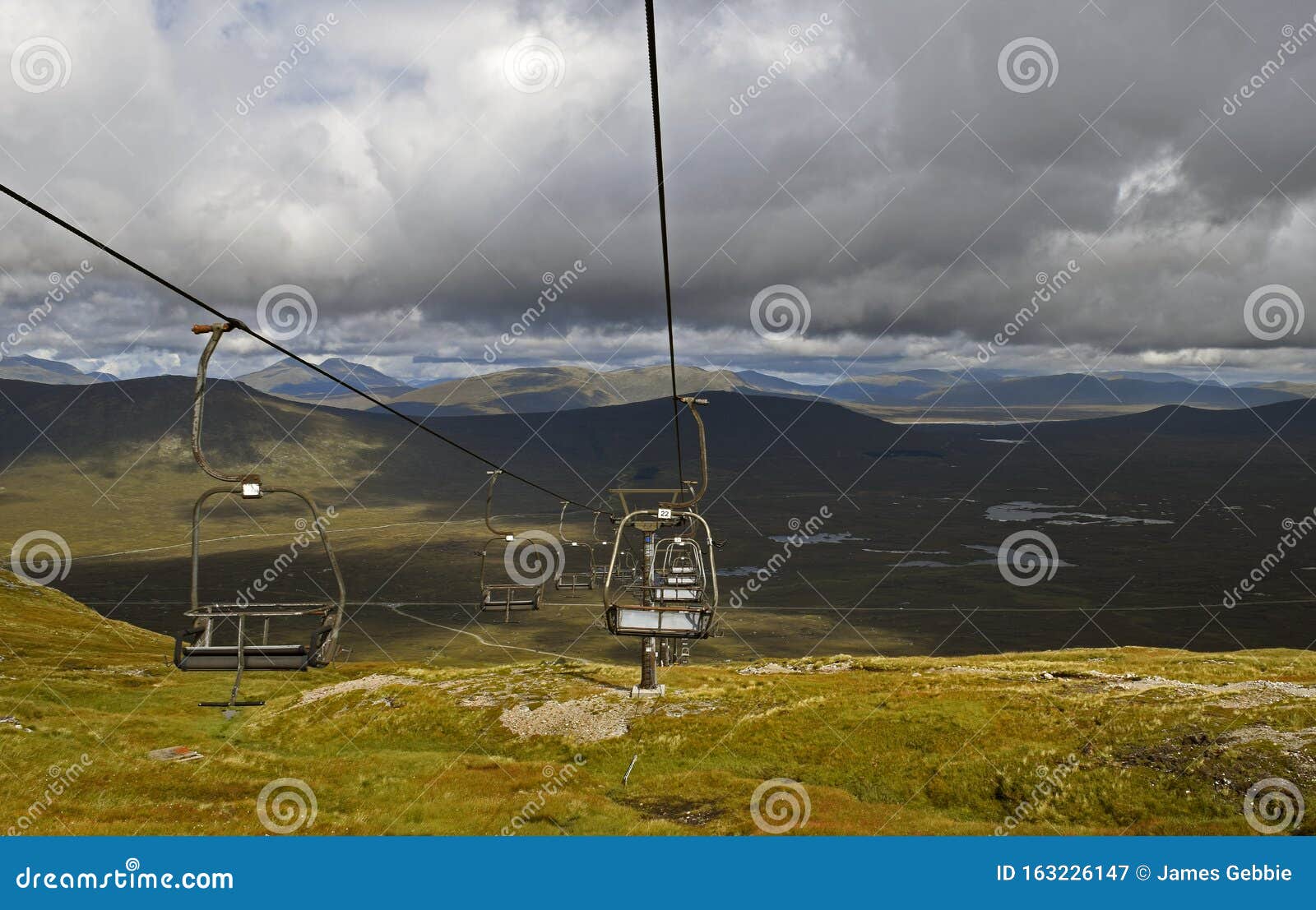 Glencoe mountain chairlift stock image. Image of beautiful - 163226147