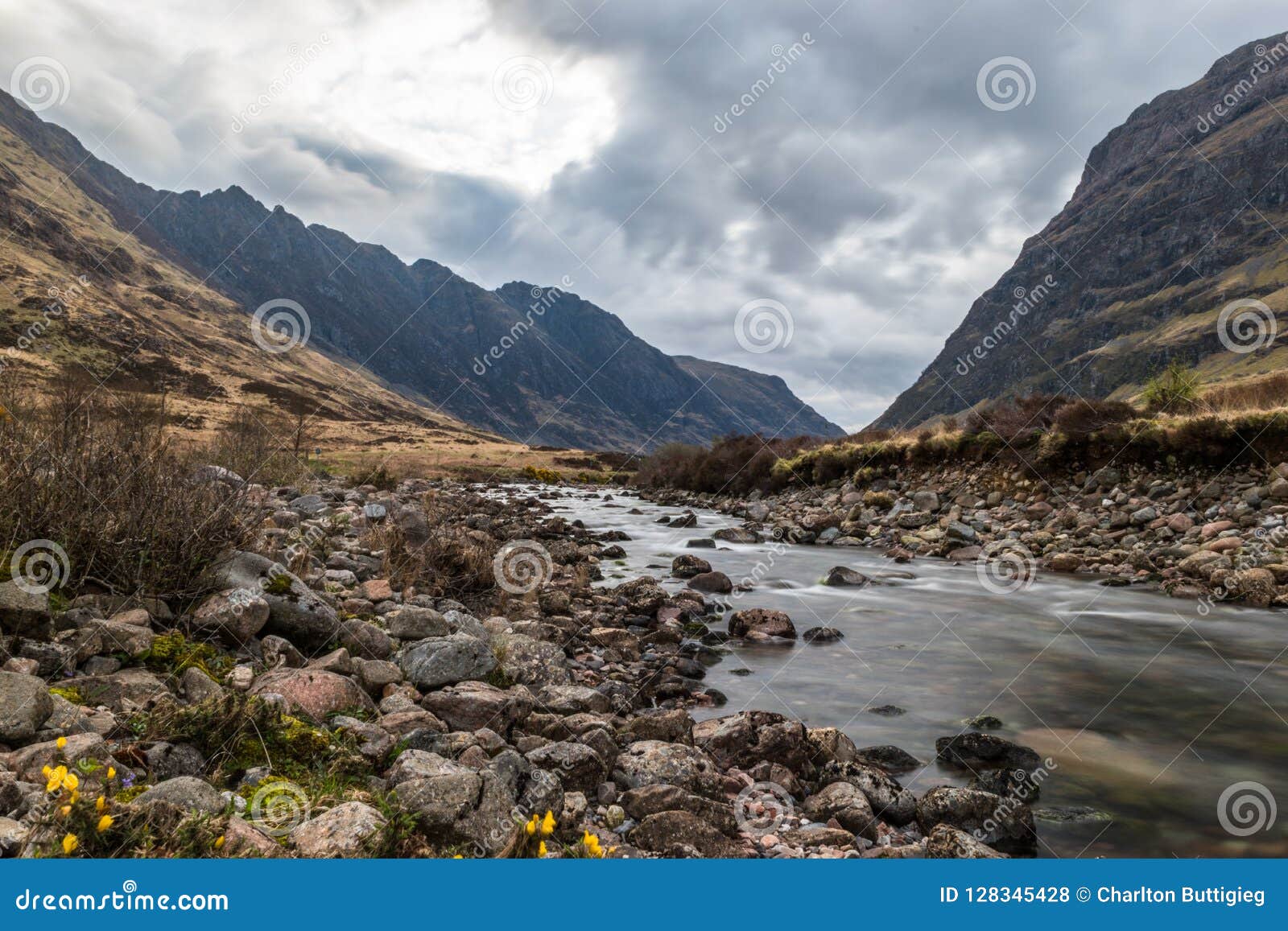 Glencoe River with Smooth Water Flow Stock Photo - Image of beautiful ...