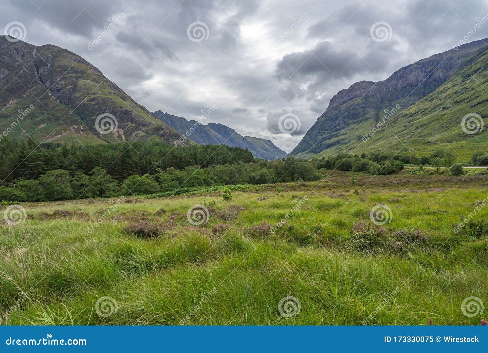 Glencoe Valley with Highlands in Scotland, England Stock Image - Image ...