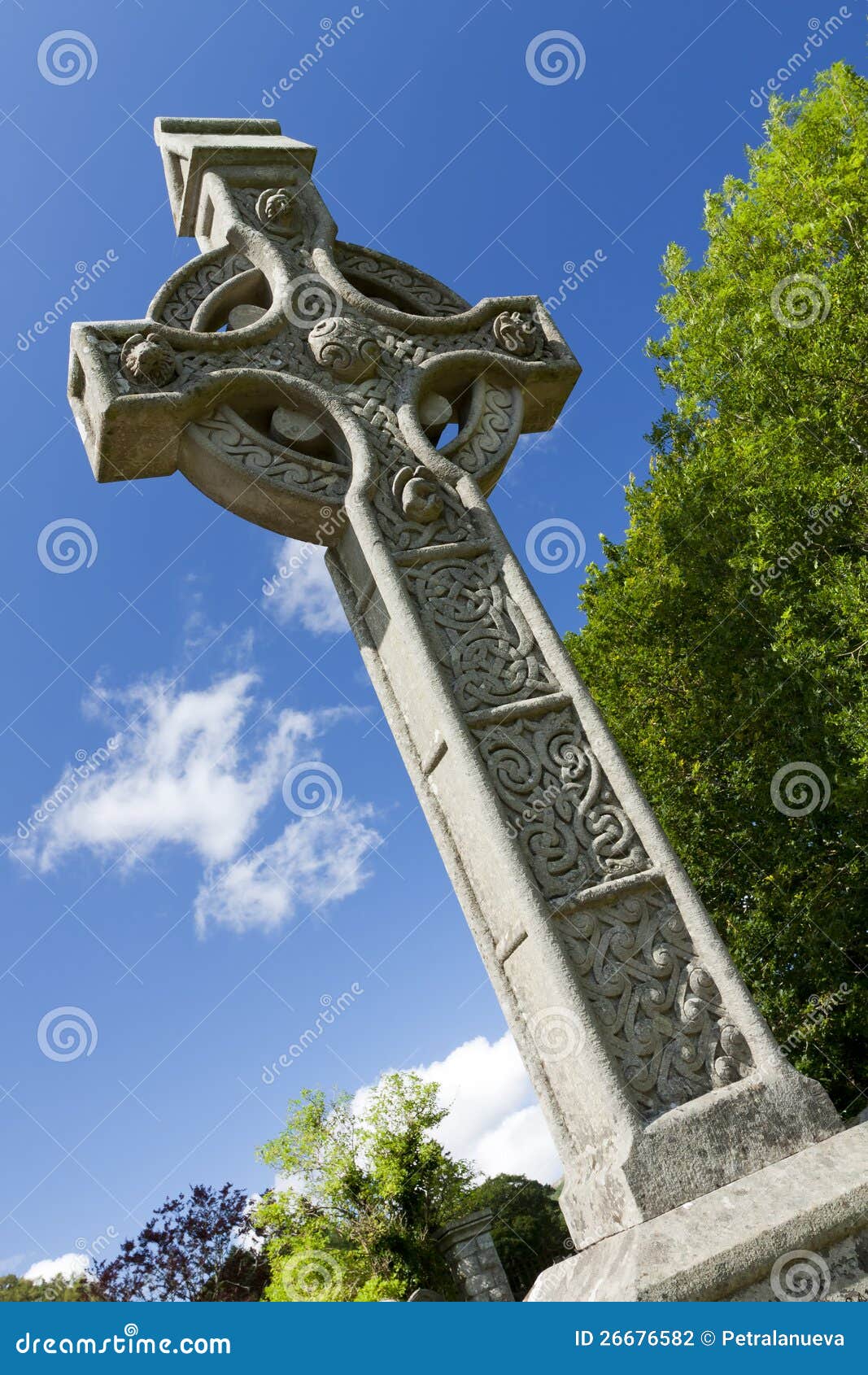 Glendalough cross, Ireland stock photo. Image of pattern - 26676582