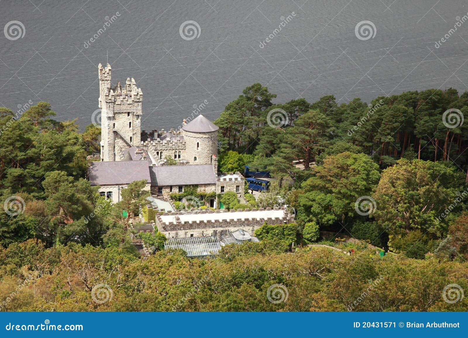 Glenveagh castle. stock image. Image of hill, home, plant - 20431571