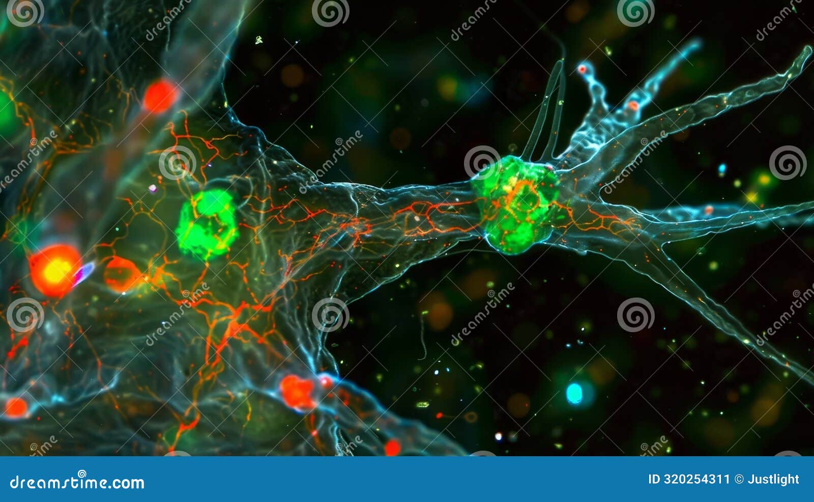 A Glial Cell Extending Its Processes To Connect with and Modulate the ...