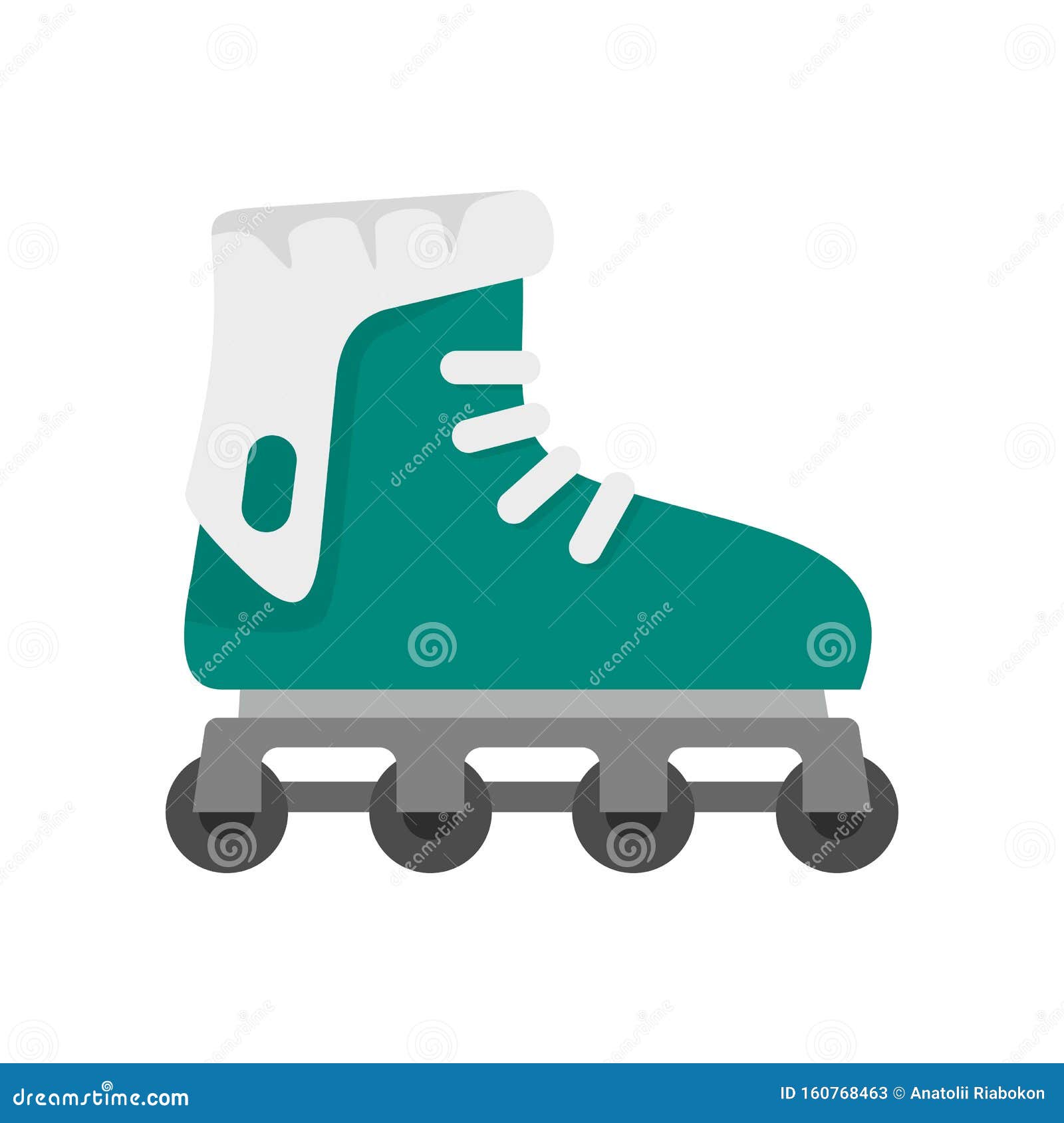 Glide Inline Skates Icon, Flat Style Stock Vector - Illustration of ...