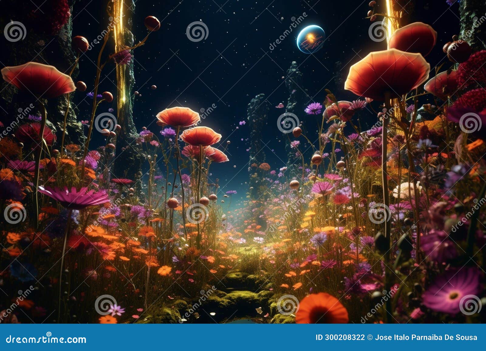 Glide Through An Interstellar Garden Where Royalty-Free Stock Photo ...