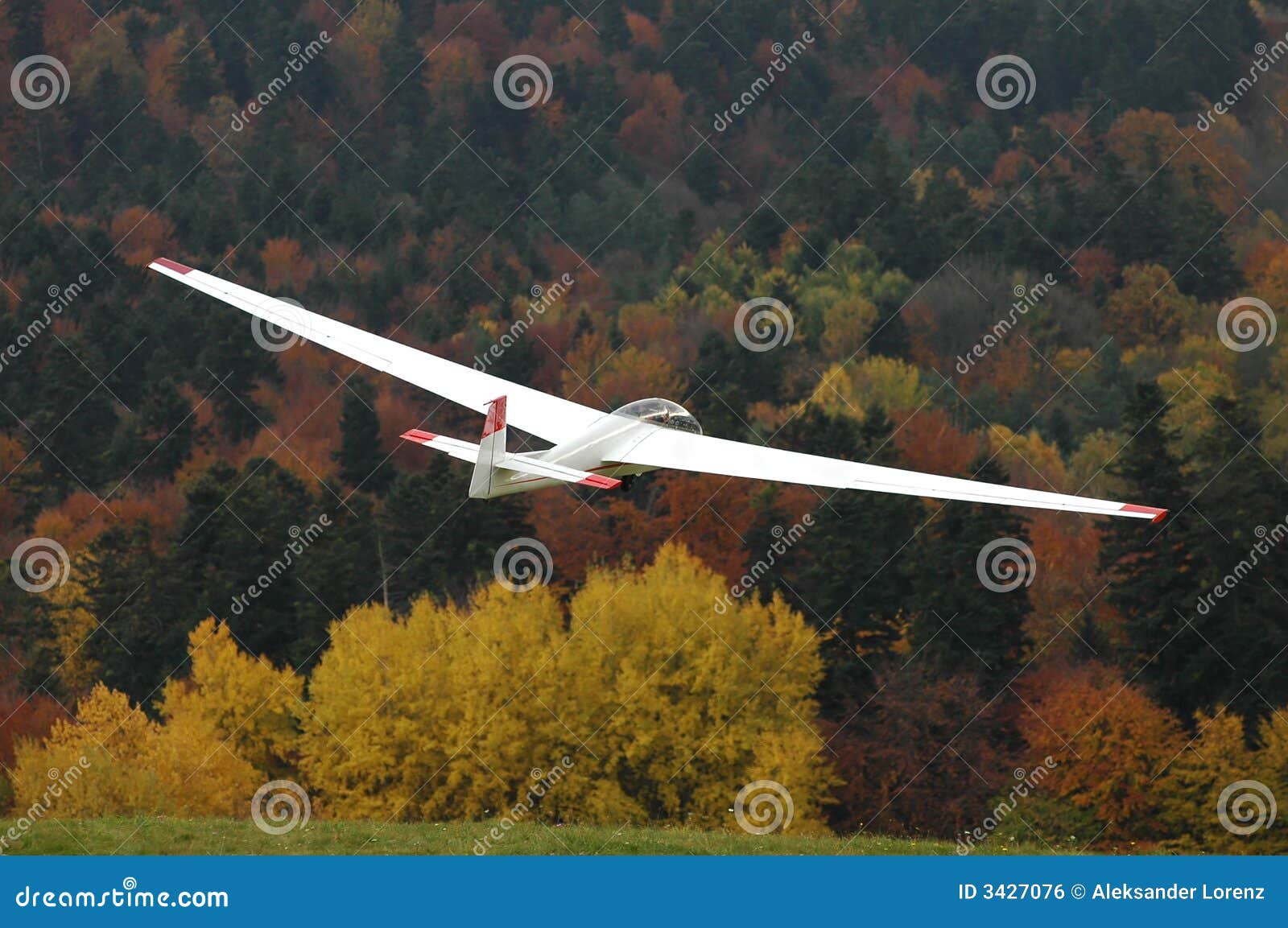 Glider in flight. stock photo. Image of thermal, wing - 3427076