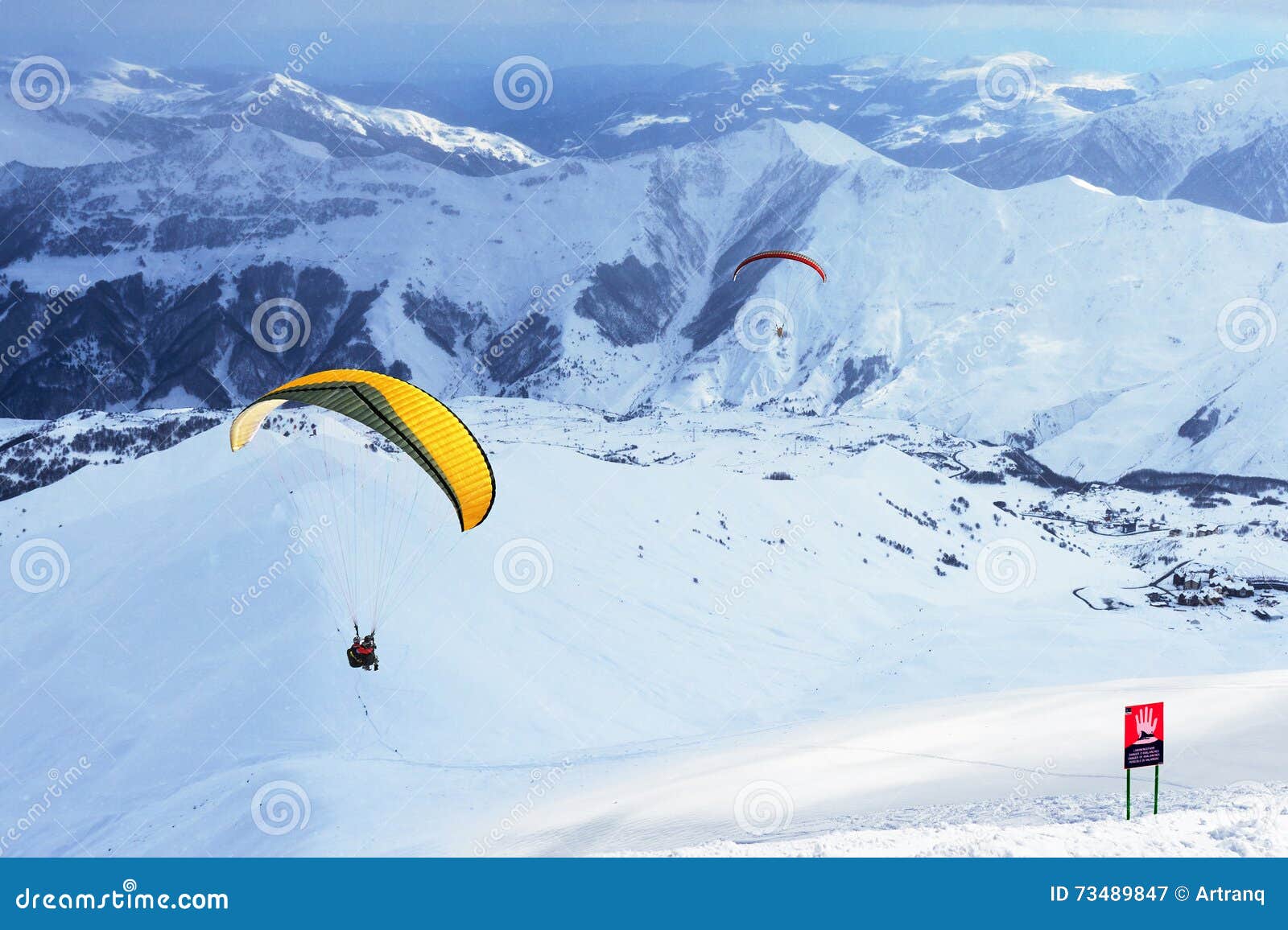 Glider Flying in Mountainous Terrain Stock Image - Image of nature ...
