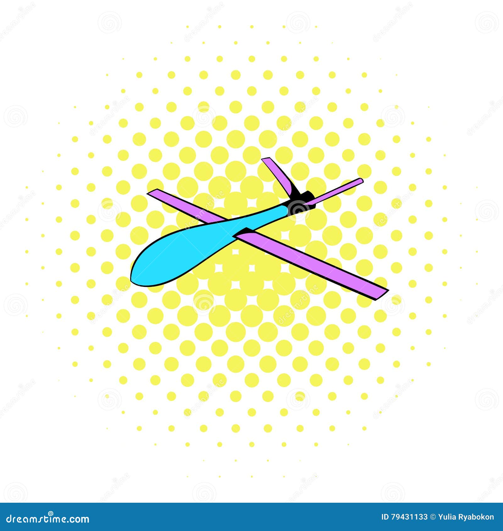 Glider icon, comics style stock vector. Illustration of sailplane ...