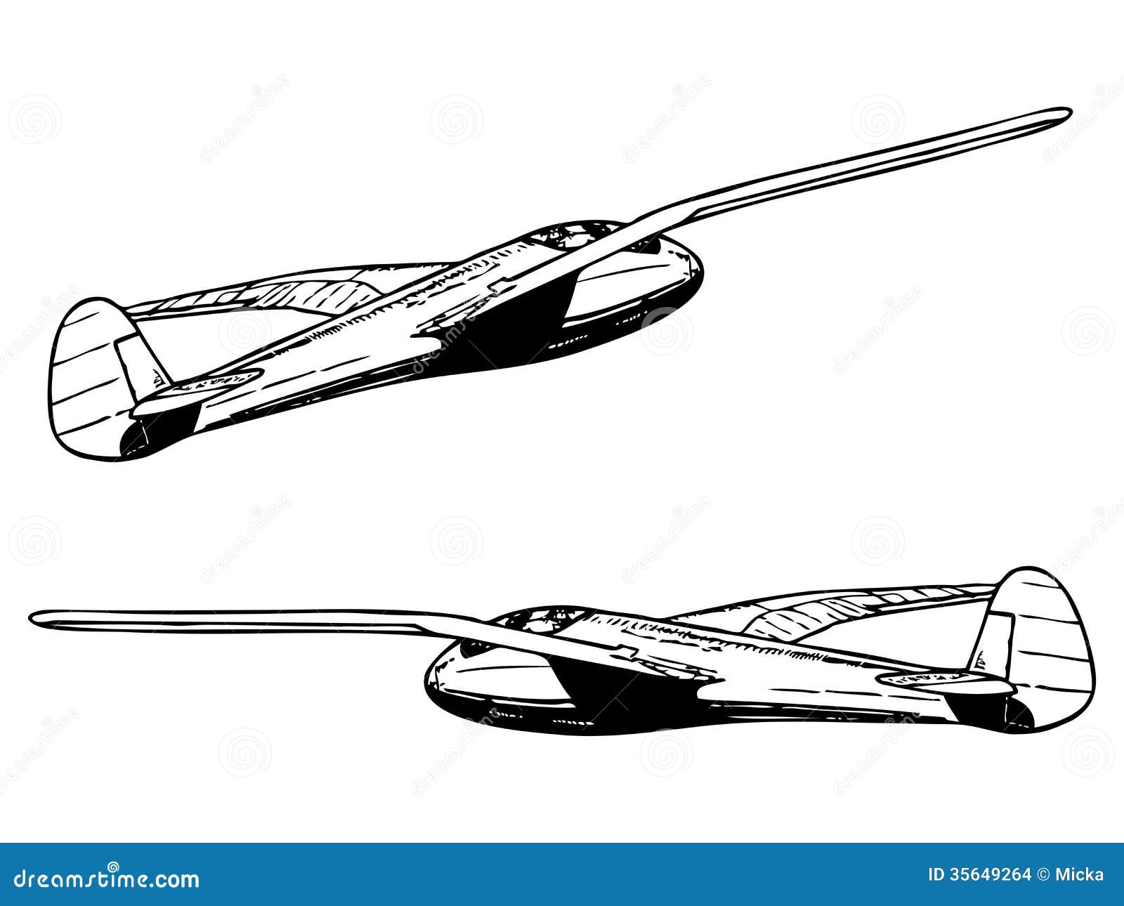 Glider sailplane in flight stock vector. Illustration of nostalgia ...