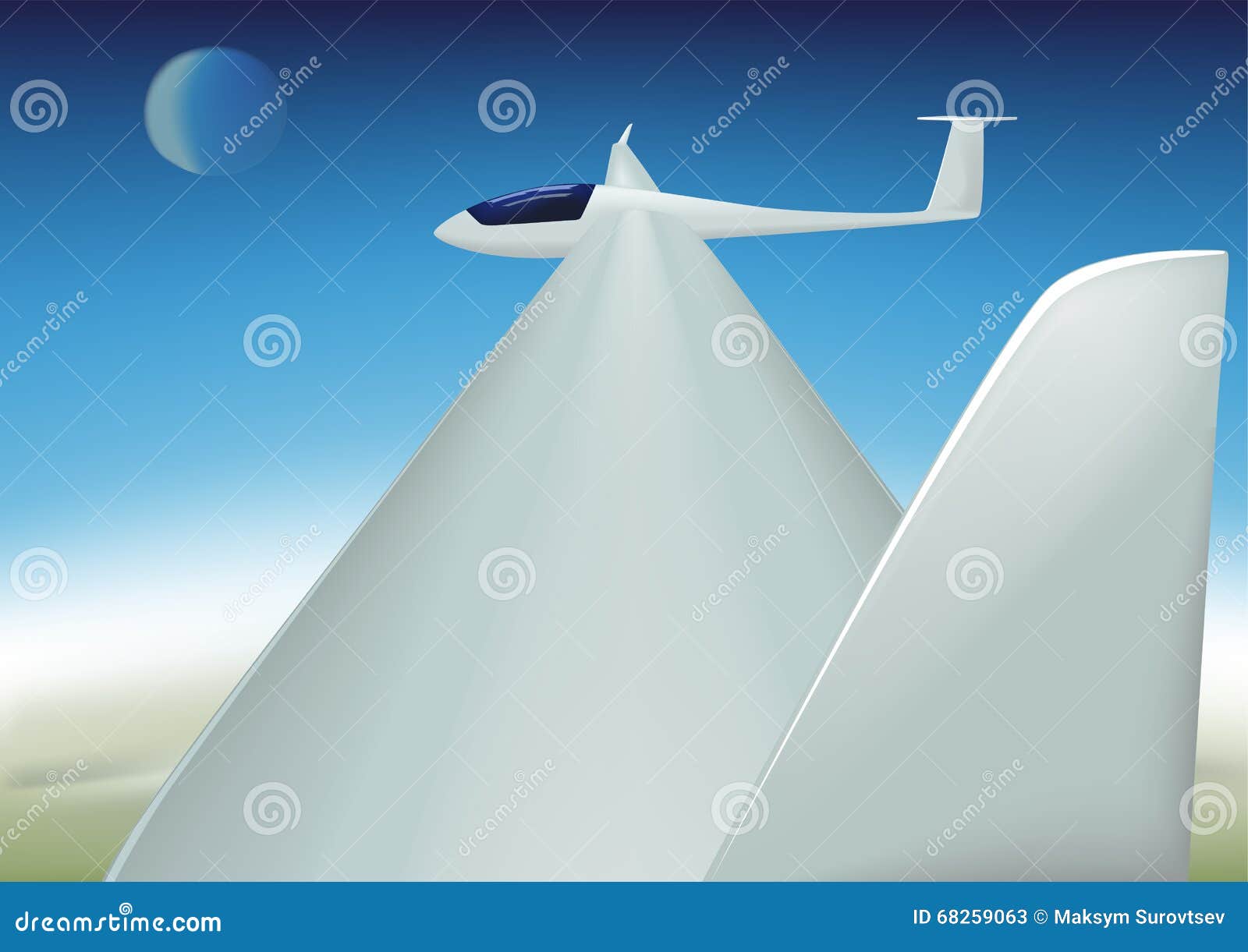 Soaring Glider Sailplane Silhouette, None Motive-powered Aircraft, Side ...