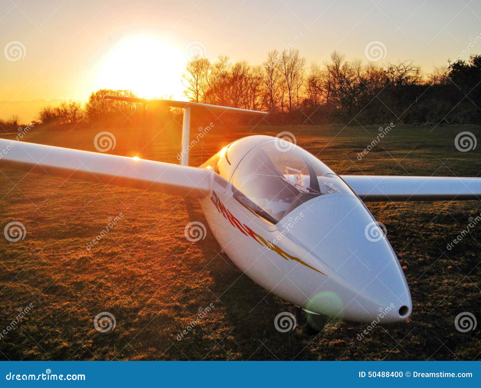 Glider at sunset stock photo. Image of sunset, sail, flight - 50488400