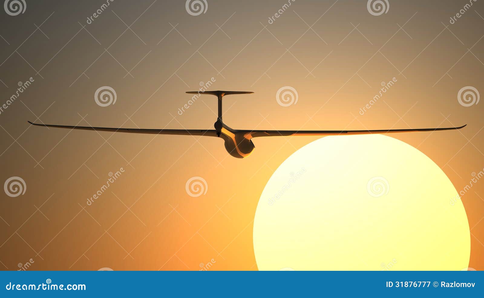 Glider on the sunset stock image. Image of aircraft, idyllic - 31876777