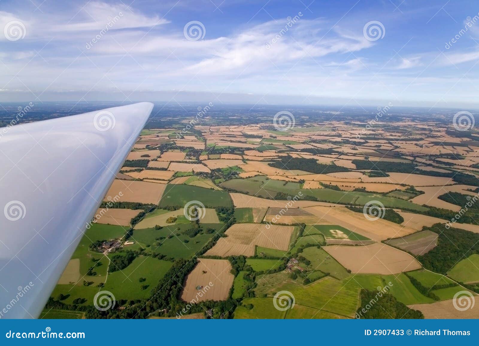 Glider wing landscape stock image. Image of england, ariel - 2907433