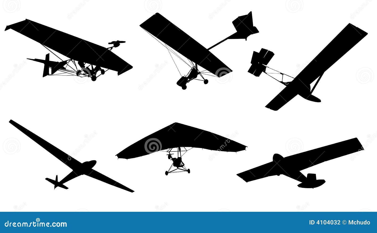 Gliders and hang glider stock vector. Illustration of aeroplane - 4104032