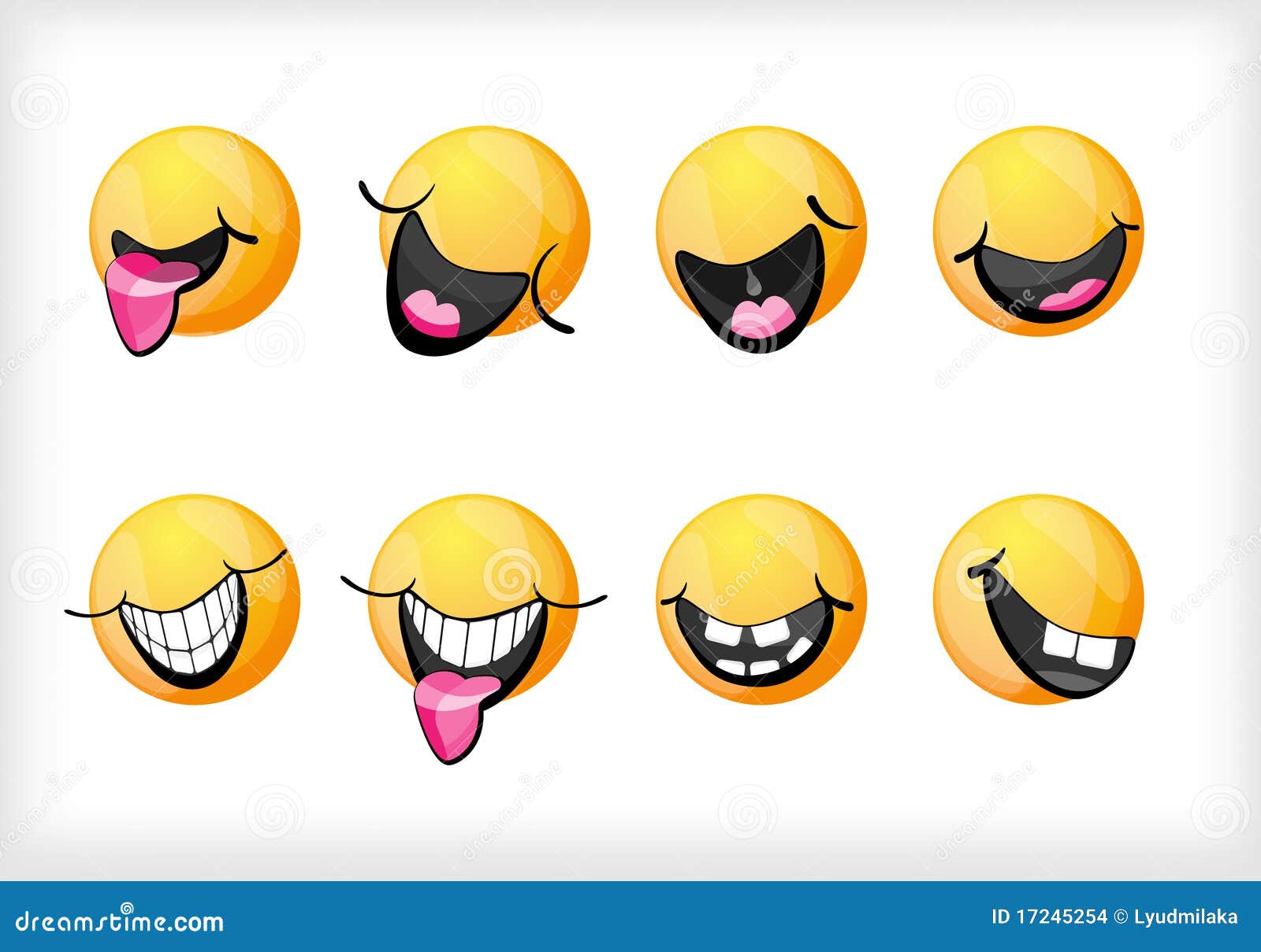 Glimlach. De Glimlachen Van De Reeks Vector Illustratie - Illustration ...