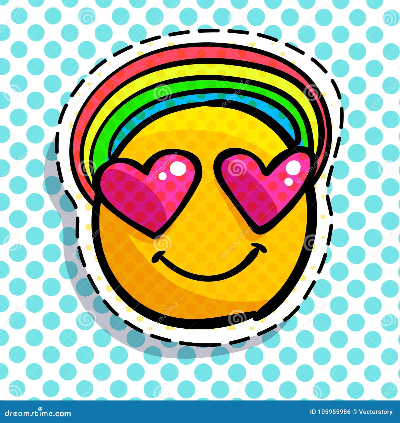 Glimlach in Liefde Emoticon Vector Illustratie - Illustration of ...