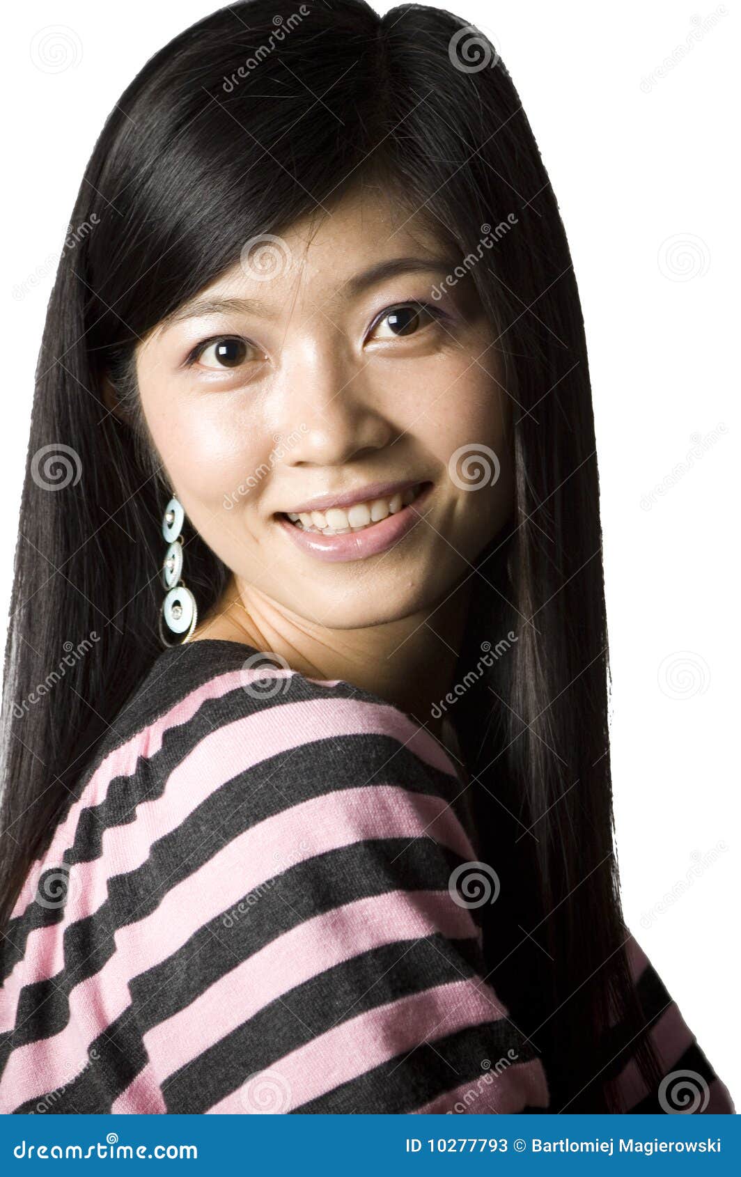 Glimlachend Chinees Meisje - Portret Stock Afbeelding - Image of ...