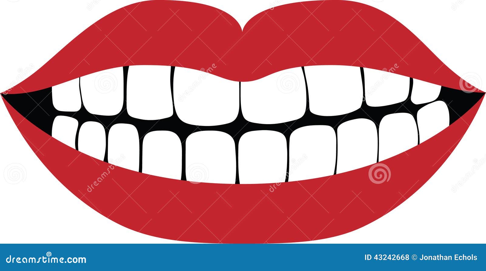 Glimlach Met Tanden Clipart Cartoon Mond Set Glimlach Tong Tanden