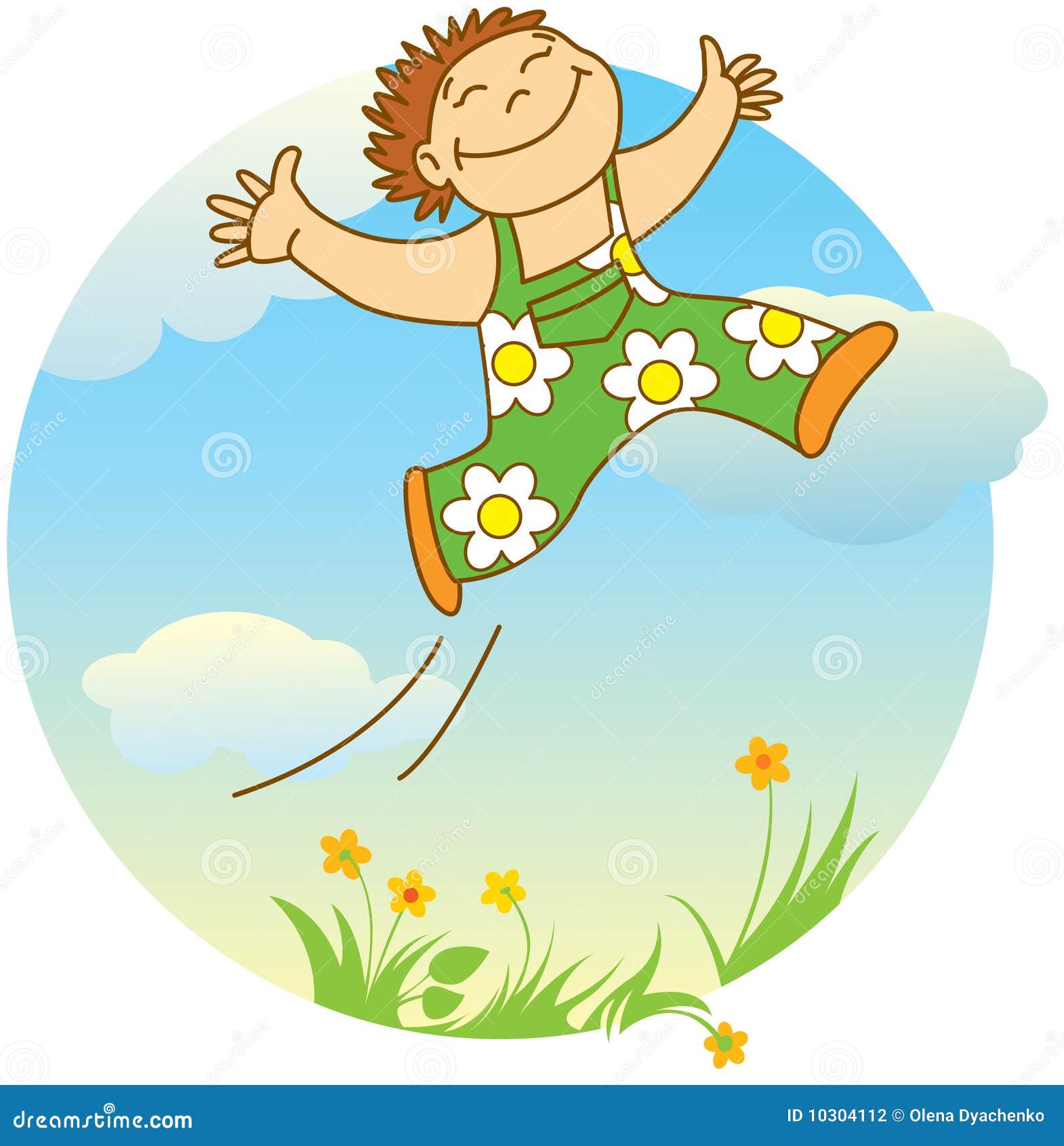 Glimlachende Springende Jongen Vector Illustratie - Illustration of ...
