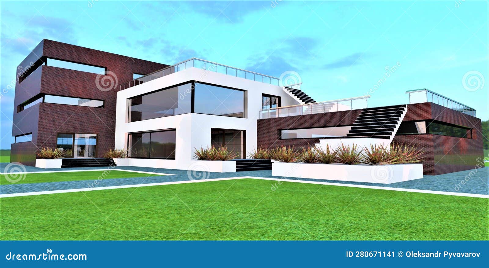 The Glimmers of the Setting Sun Dance on the Facade of an Upscale ...