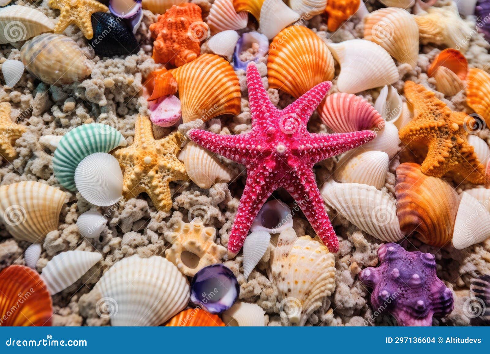 Glimpse of Brightly Colored Seashells on Seabed Stock Photo - Image of ...