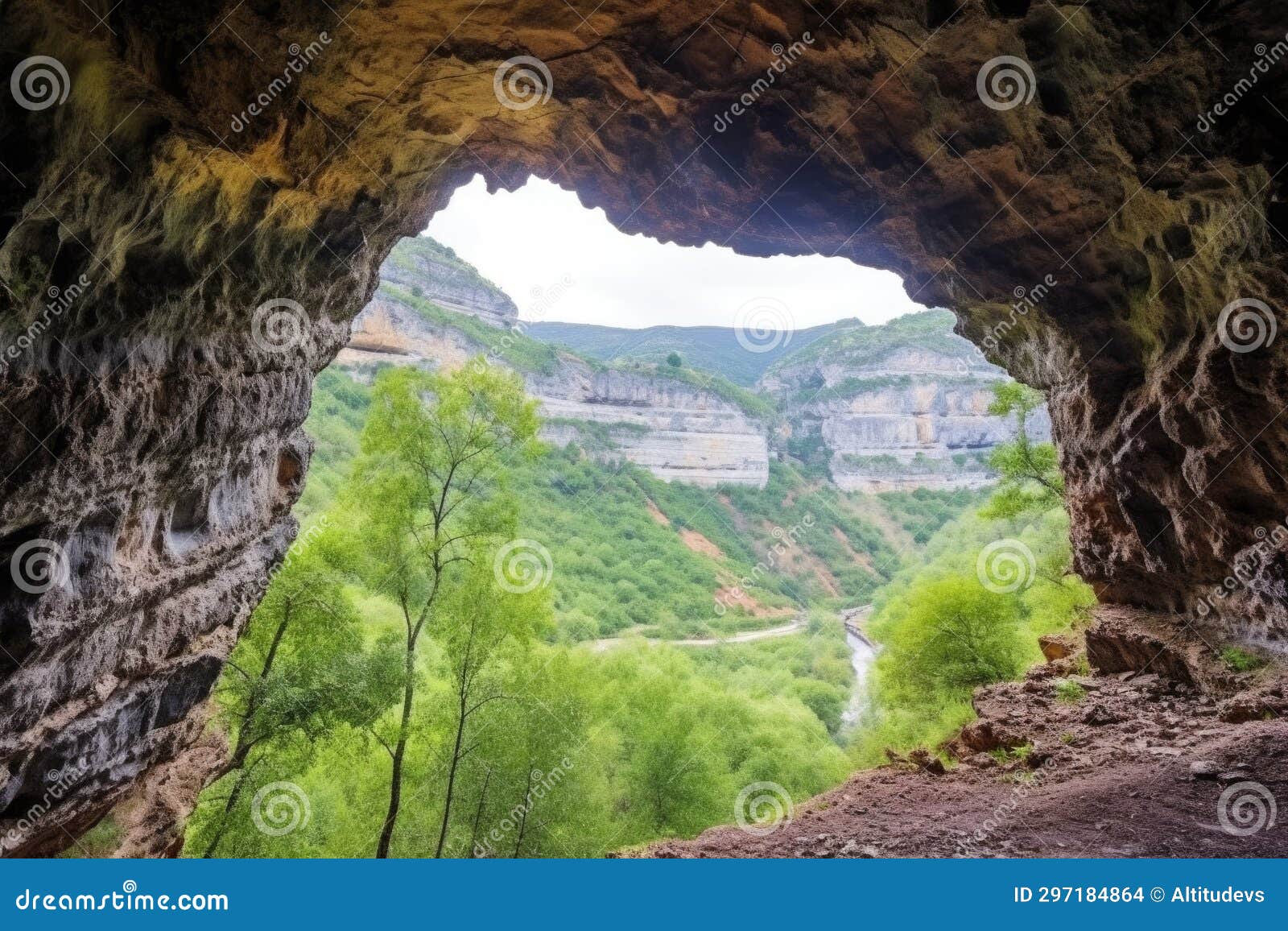 Glimpse of a Cave in the Cliff Ceramically Mapped Stock Photo - Image ...
